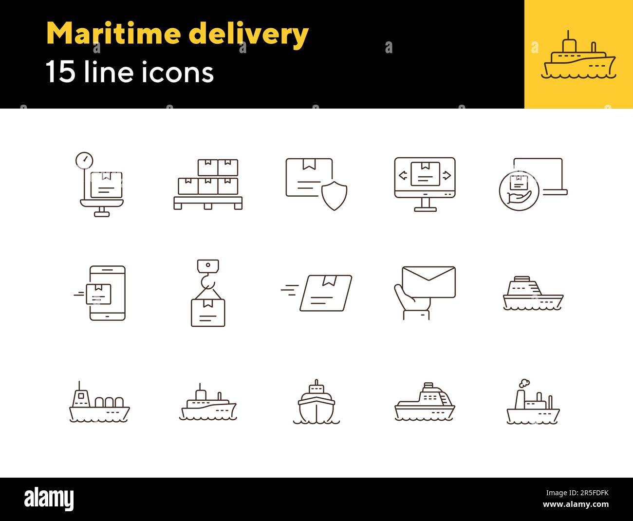 Maritime delivery icons Stock Vector Image & Art - Alamy