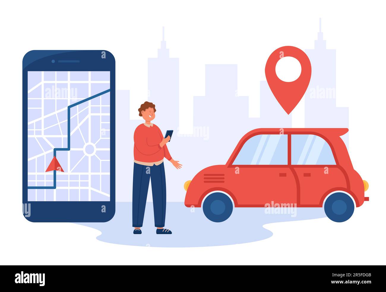 Delivery man using phone Cut Out Stock Images & Pictures - Alamy