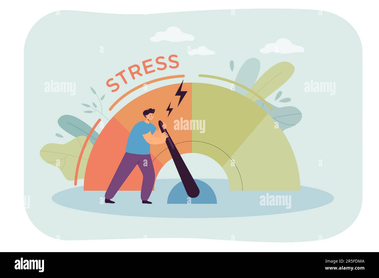 Tired and angry business person reducing level of stress Stock Vector ...