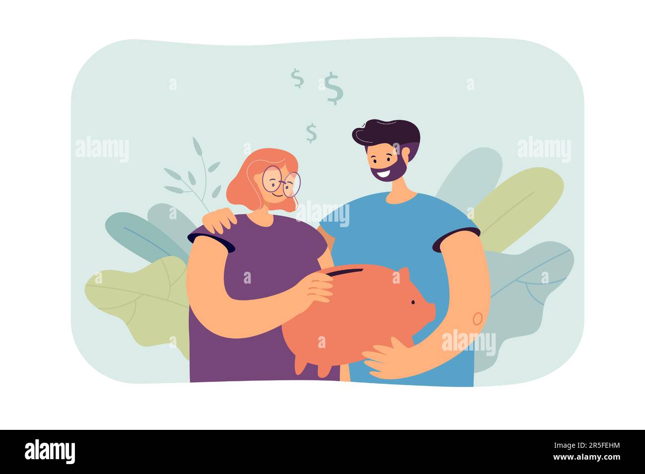 Thinking young woman holding Stock Vector Images - Alamy