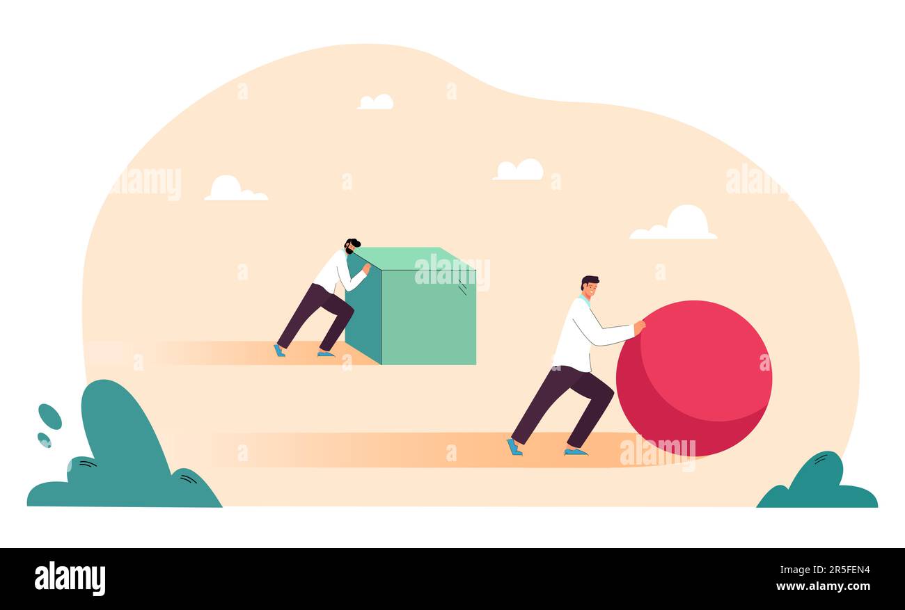 Push competition of two business people Stock Vector Image & Art - Alamy