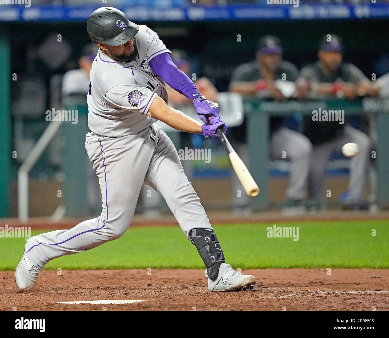 JUN 02, 2023: Colorado Rockies catcher Elias Diaz (35) hits a three RBI ...