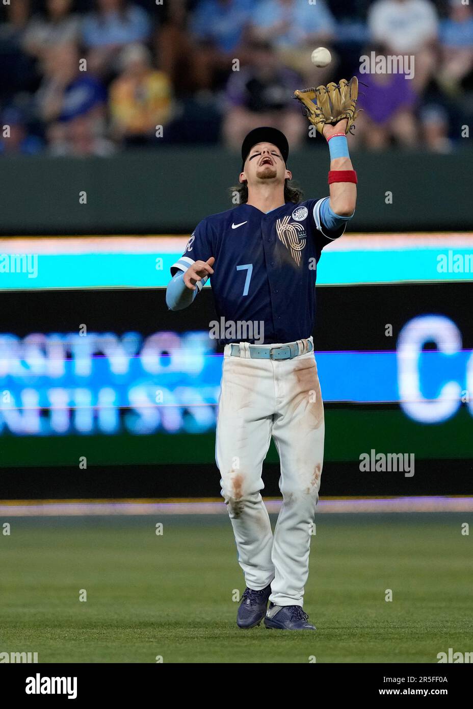 JUN 02, 2023: Kansas City Royals shortstop Bobby Witt Jr. (7) records ...