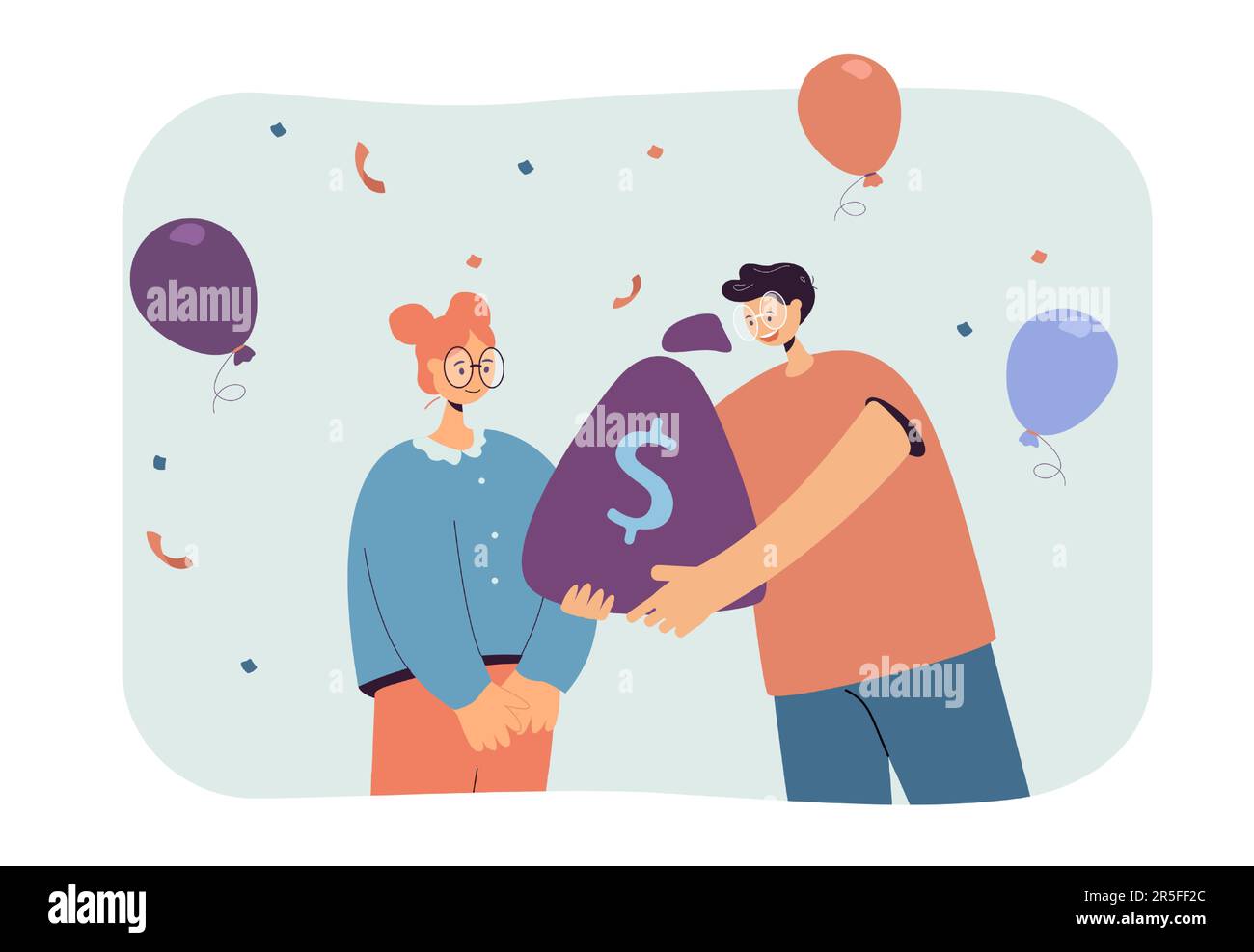 Woman giving reward Stock Vector Images - Alamy
