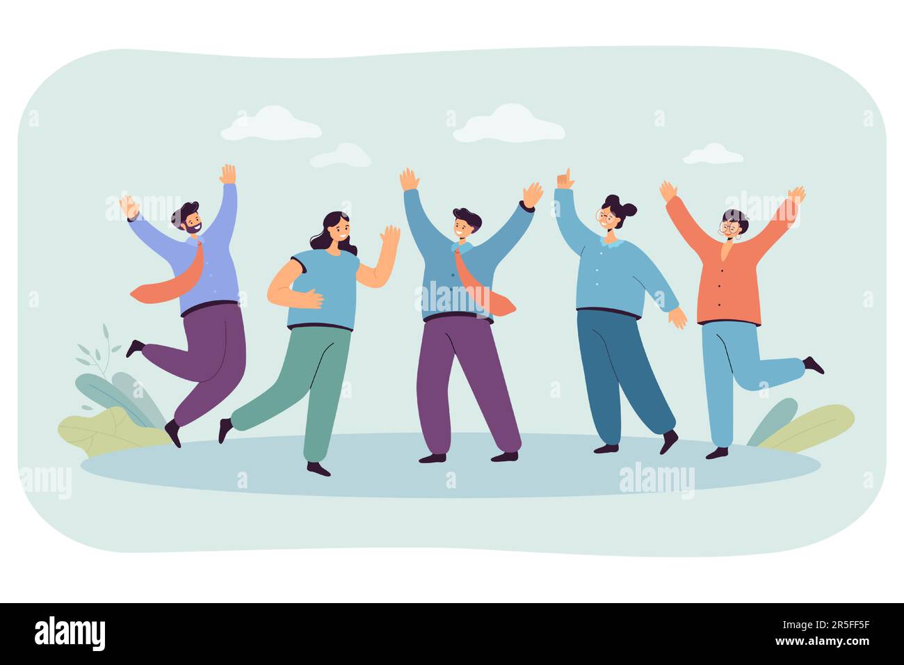 Happy business team enjoying Stock Vector Images - Alamy