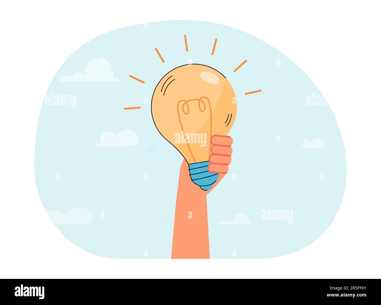 Tiny hand holding light bulb Stock Vector Image & Art - Alamy