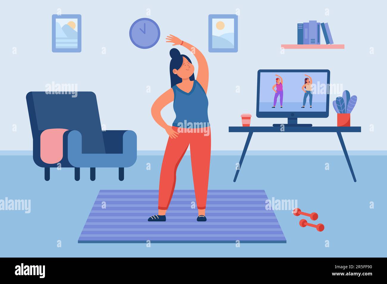 Fitness online virtual gym Stock Vector Images - Alamy