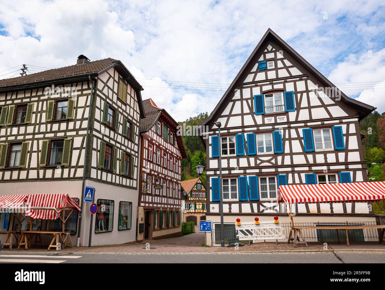 Beautiful view of typical traditional half timbered german houses in ...
