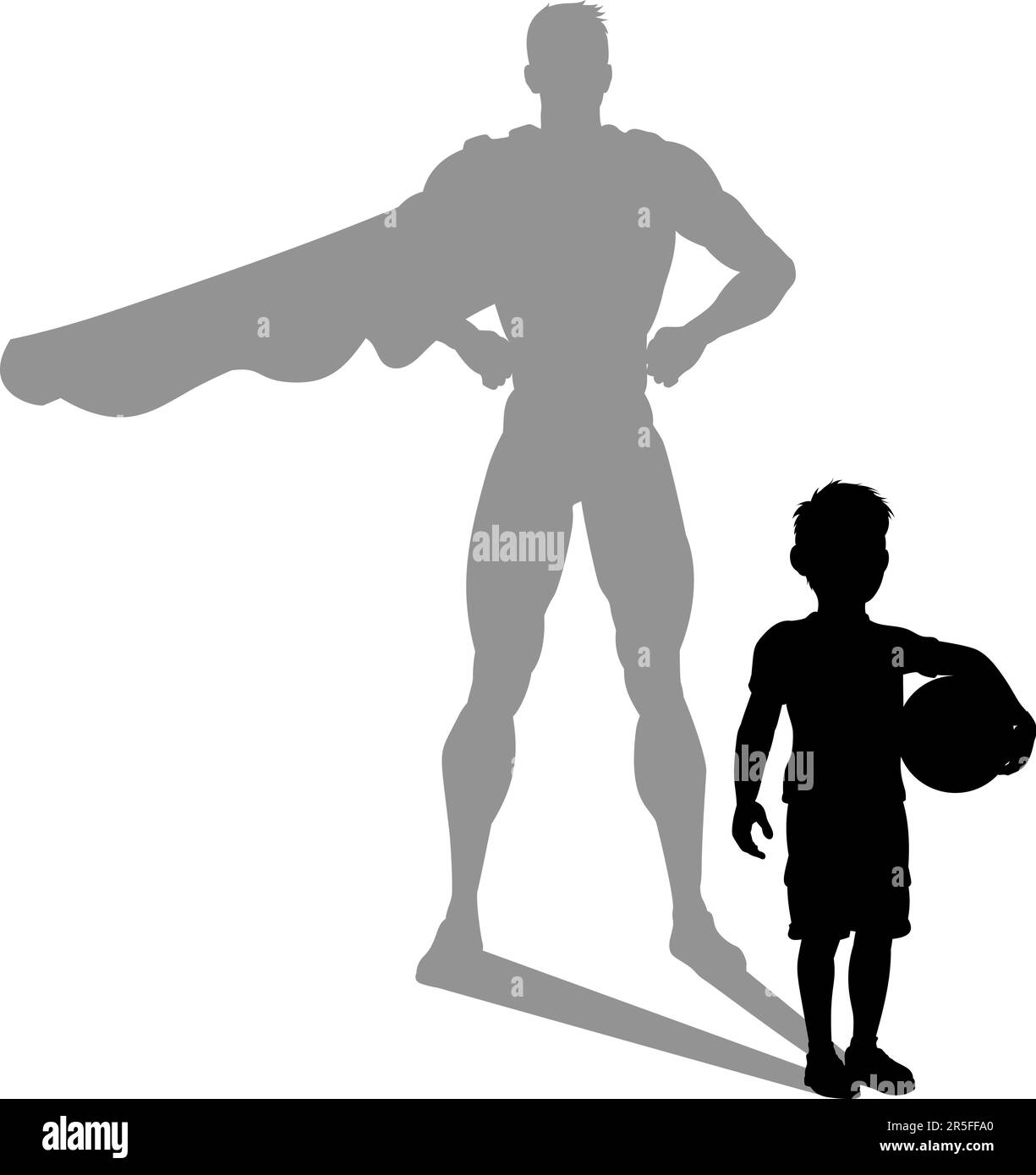 Superhero Child Kid With Super Hero Shadow Stock Vector Image & Art - Alamy