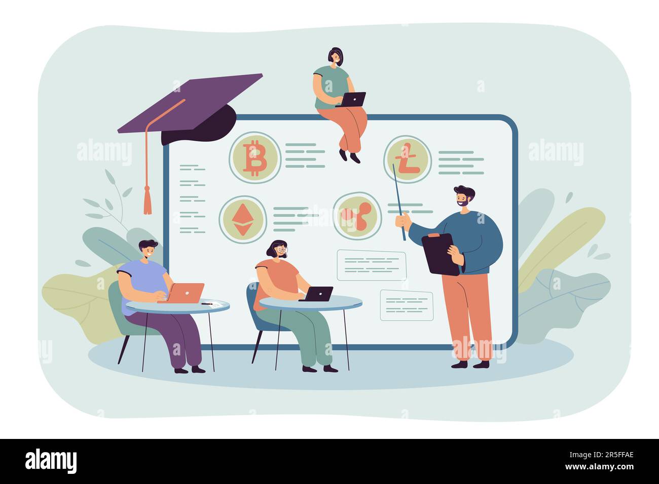 Professor teaching financial literacy in academy Stock Vector Image ...