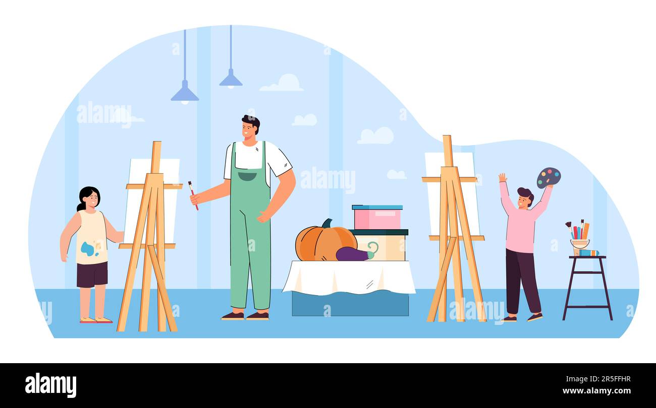 Group drawing lesson Cut Out Stock Images & Pictures - Alamy