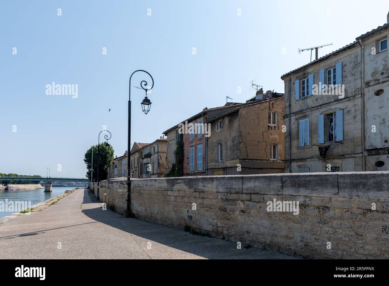 Historic old town of arles on the rhone river hi-res stock photography ...