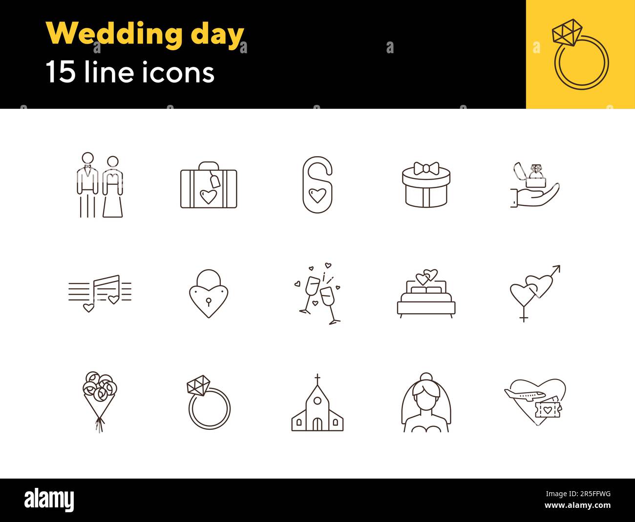 Wedding day icons Stock Vector Image & Art - Alamy
