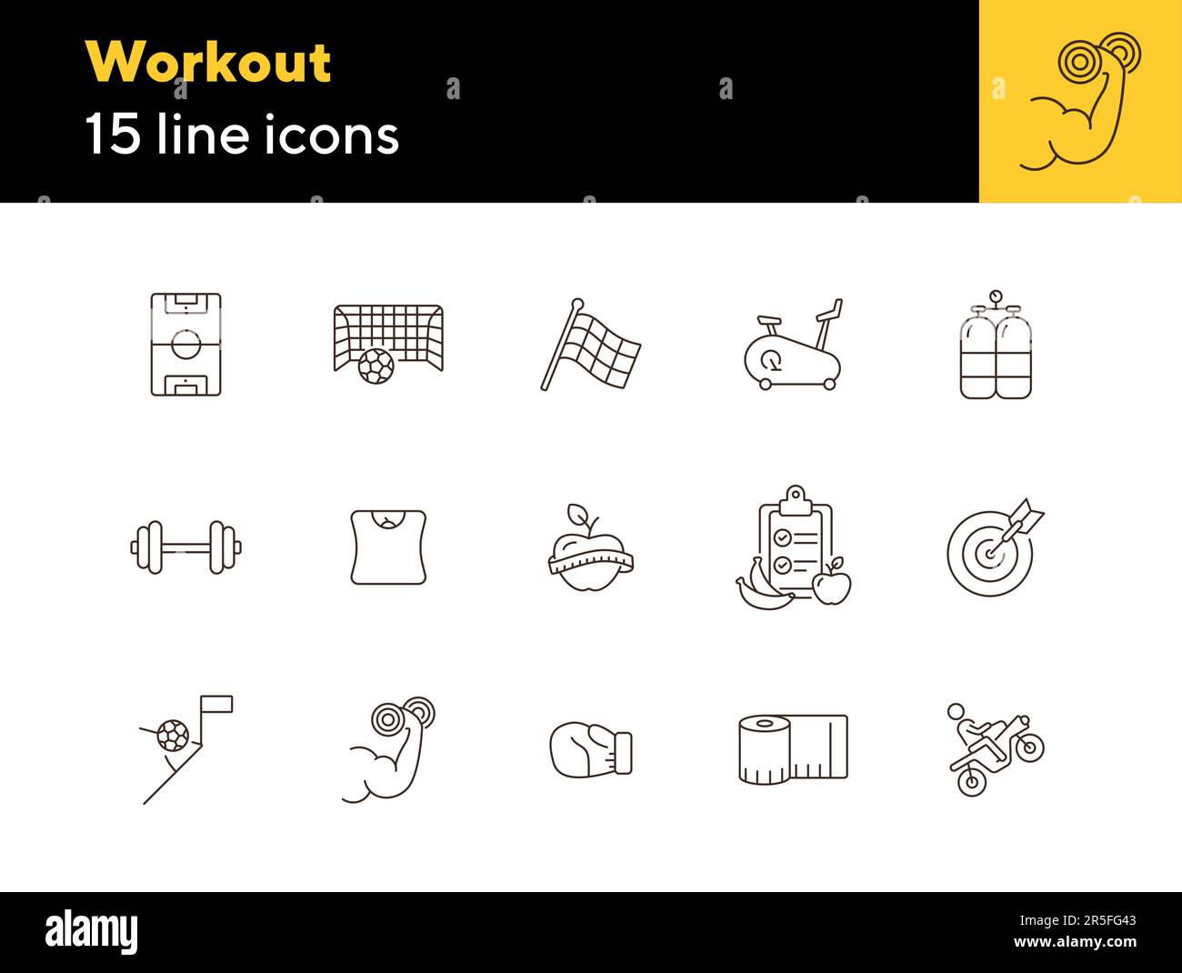 Workout line icon set Stock Vector Image & Art - Alamy