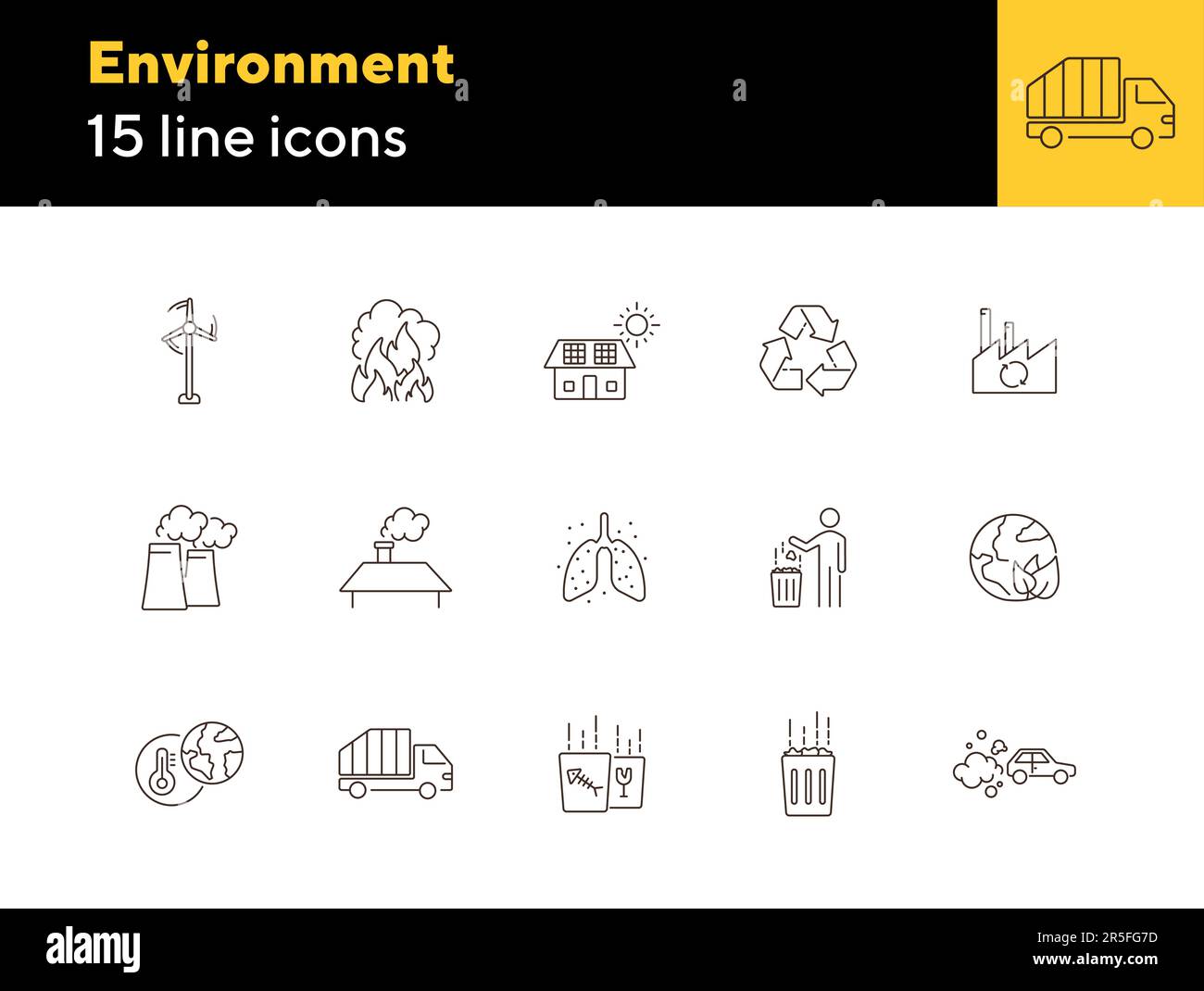 Environmental contamination icons set Stock Vector Image & Art - Alamy
