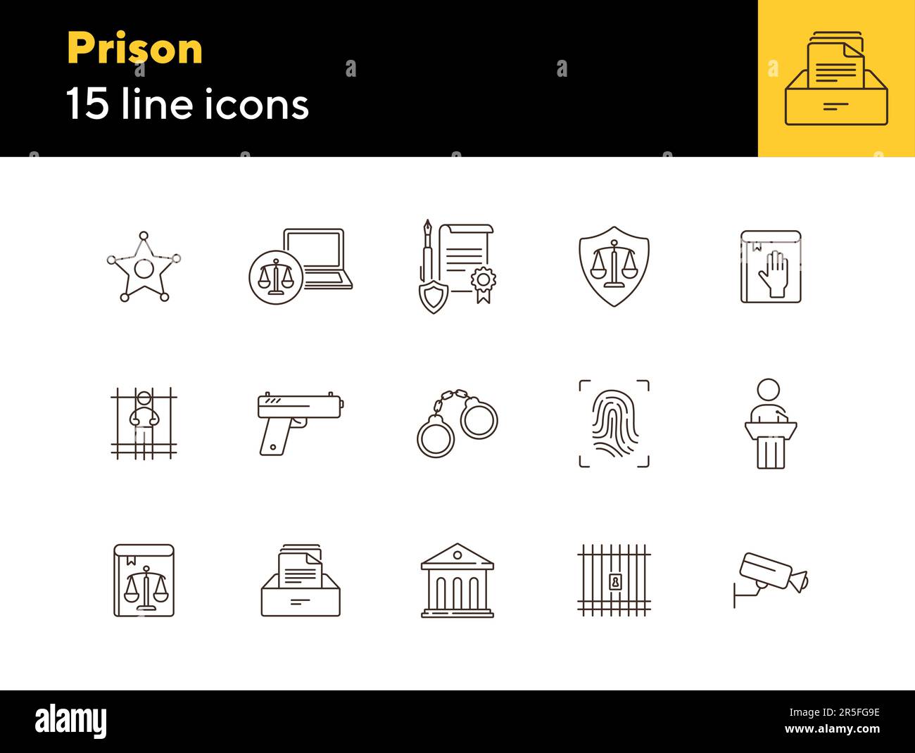 Prison line icon set Stock Vector Image & Art - Alamy