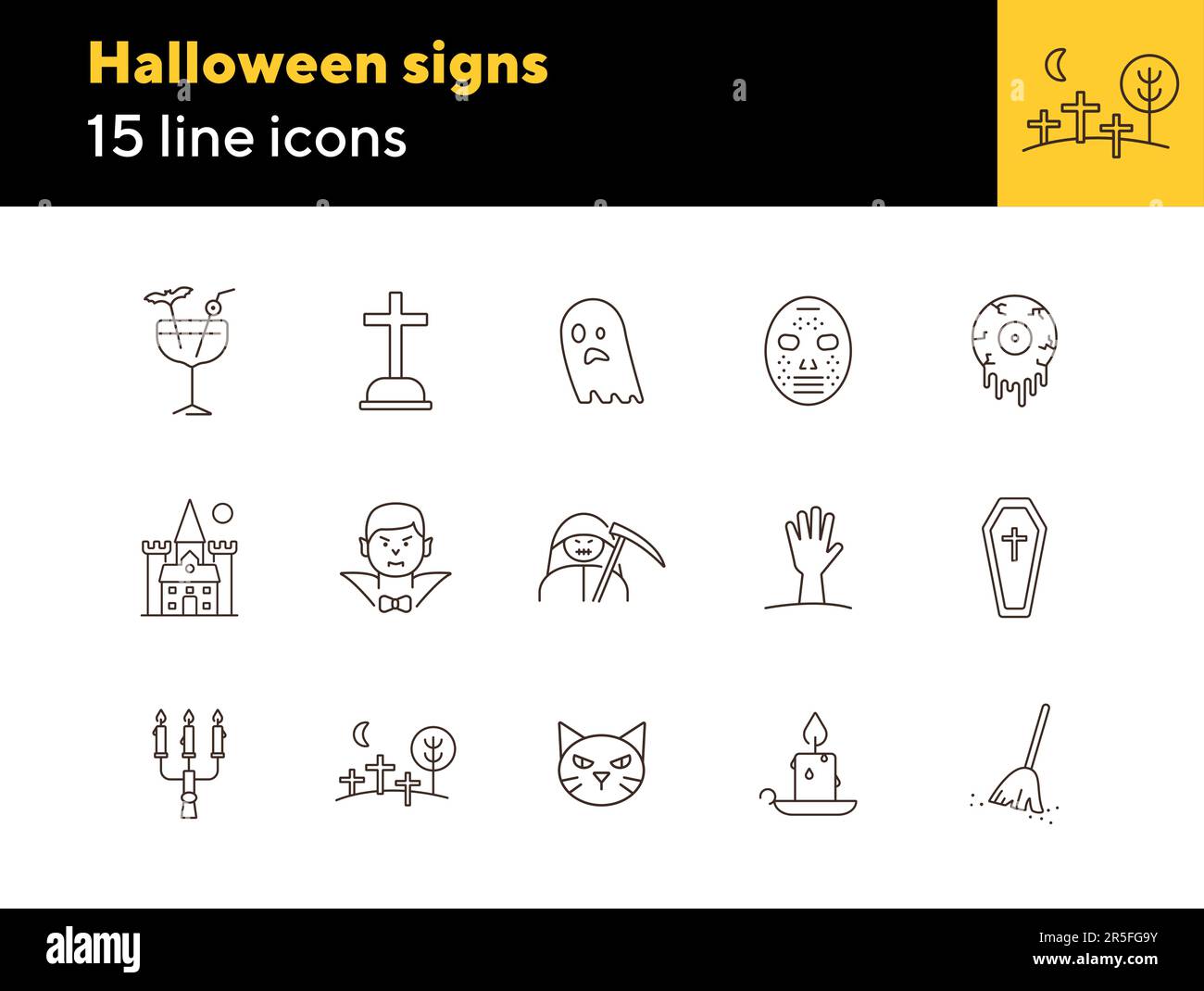 Halloween signs icons Stock Vector Image & Art - Alamy
