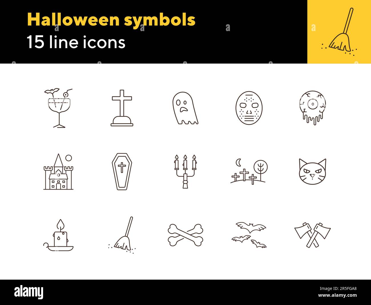 Halloween symbols icons Stock Vector Image & Art - Alamy