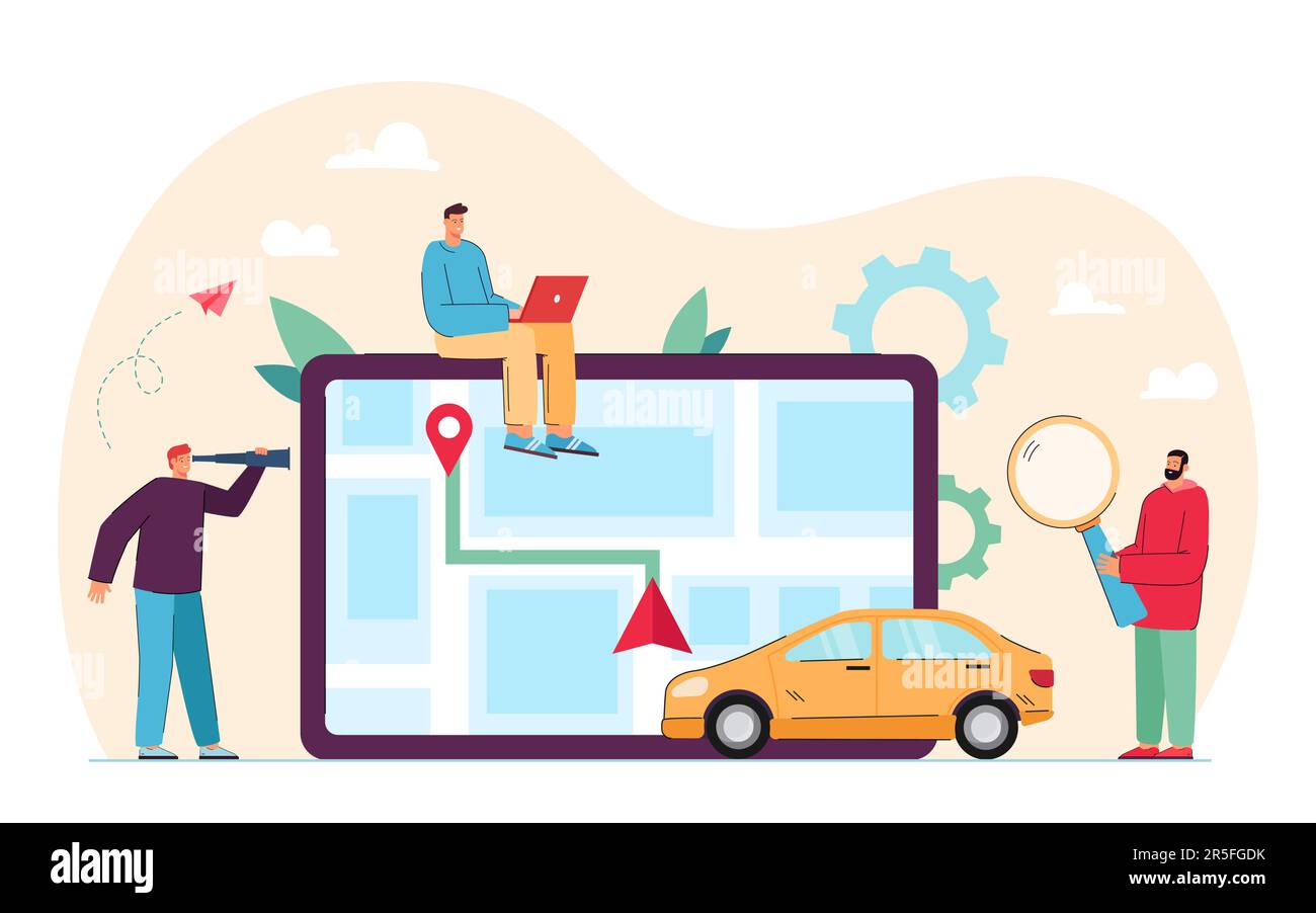 City map people car cartoon Stock Vector Images - Alamy