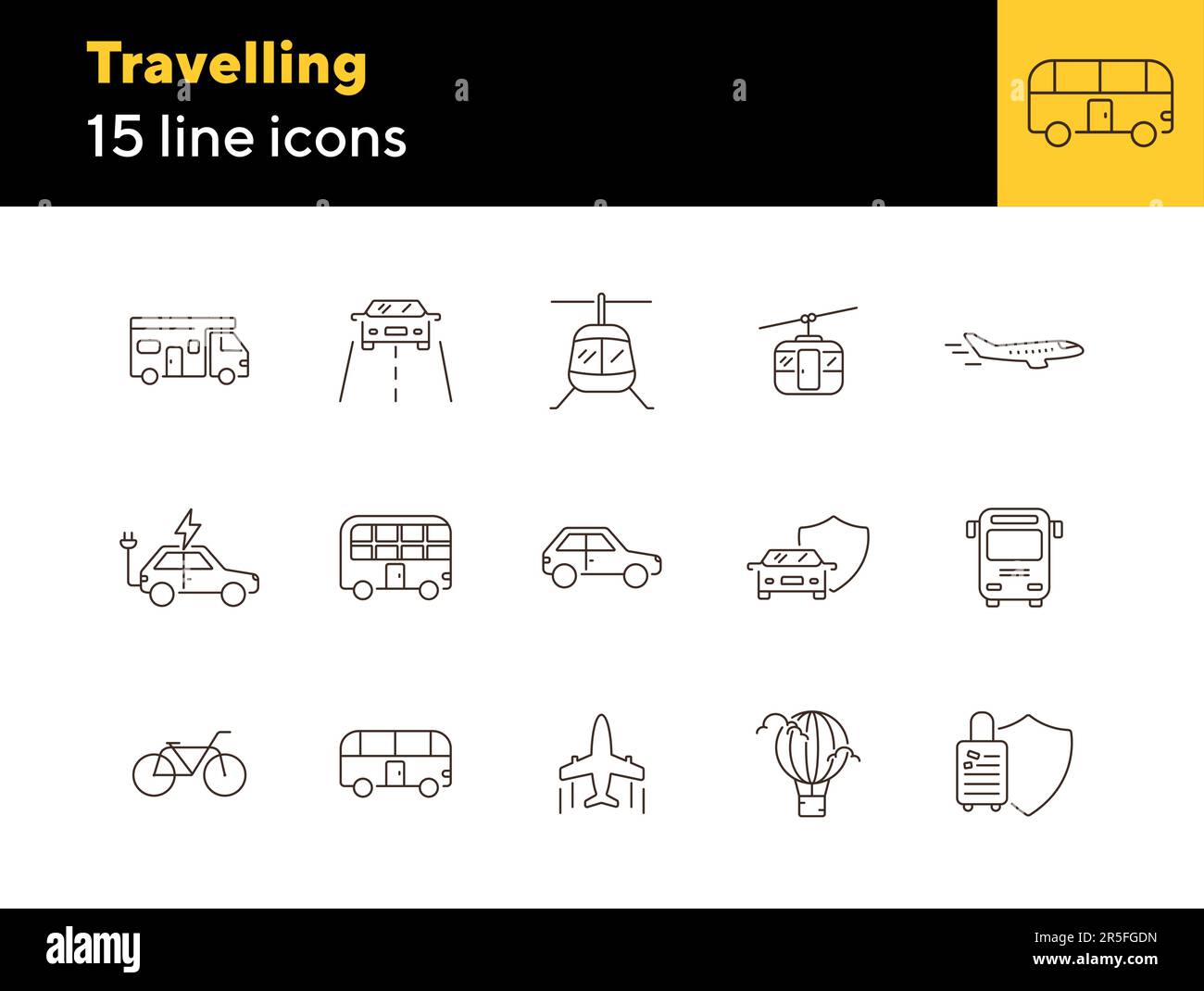 Travelling line icon set Stock Vector Image & Art - Alamy