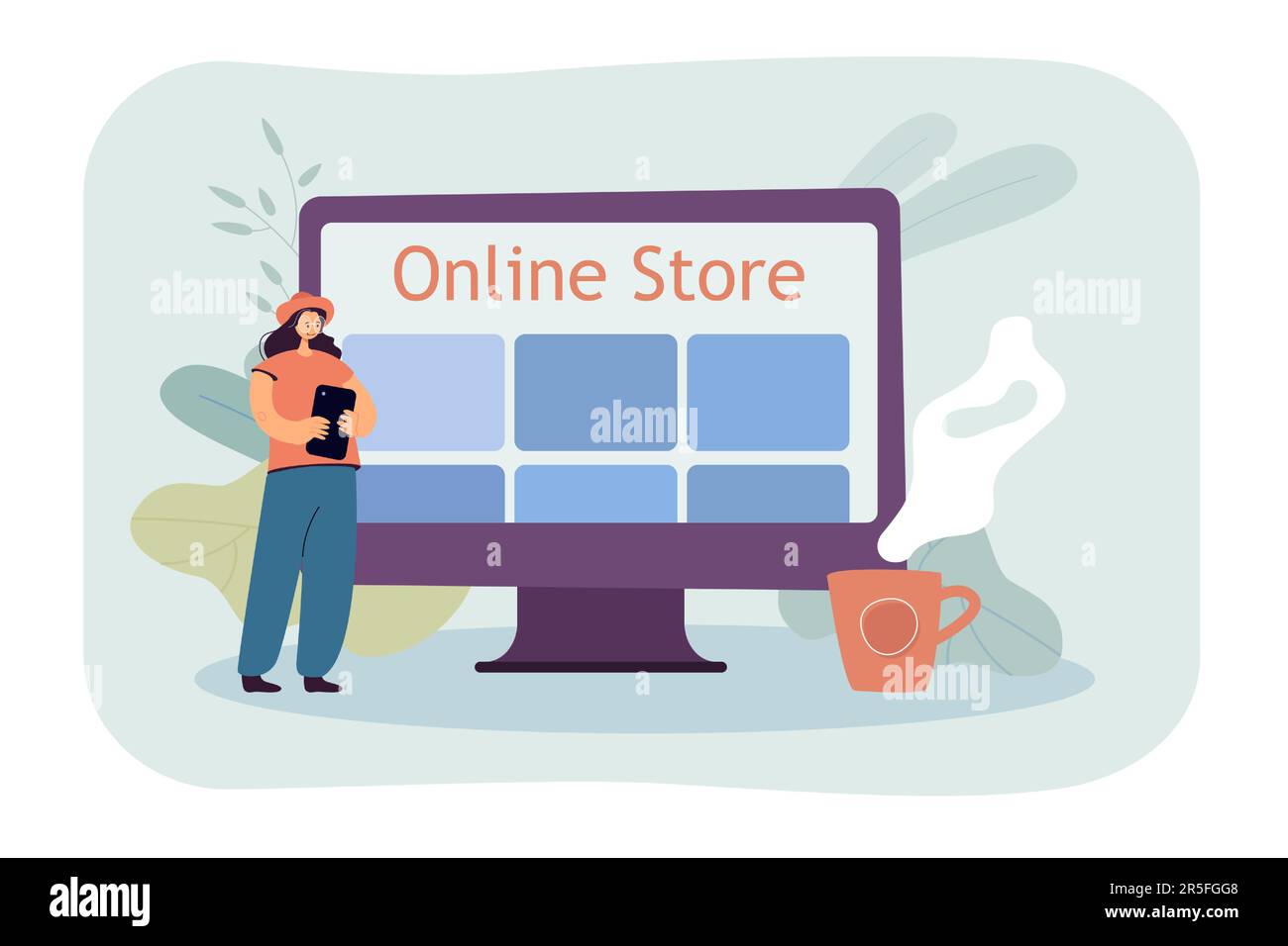 Female customer ordering from coffee Stock Vector Images - Alamy