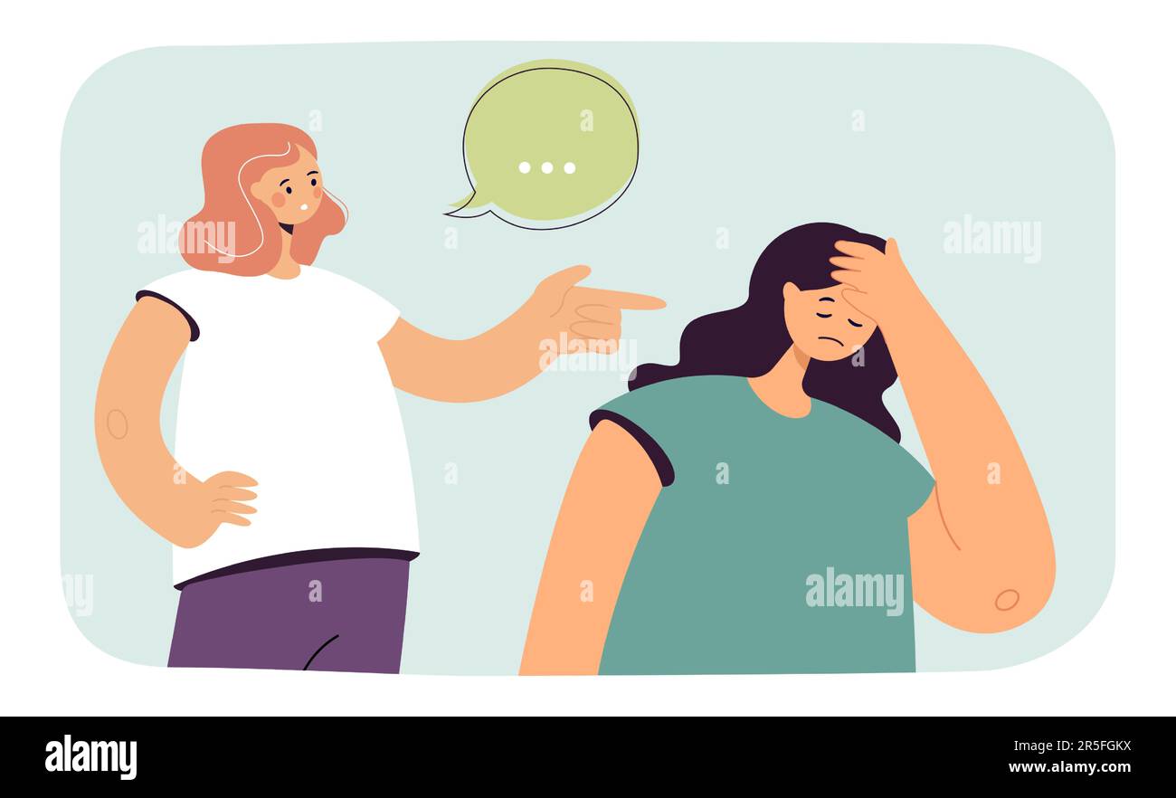 Critic negative conversation and pressure between two women Stock ...