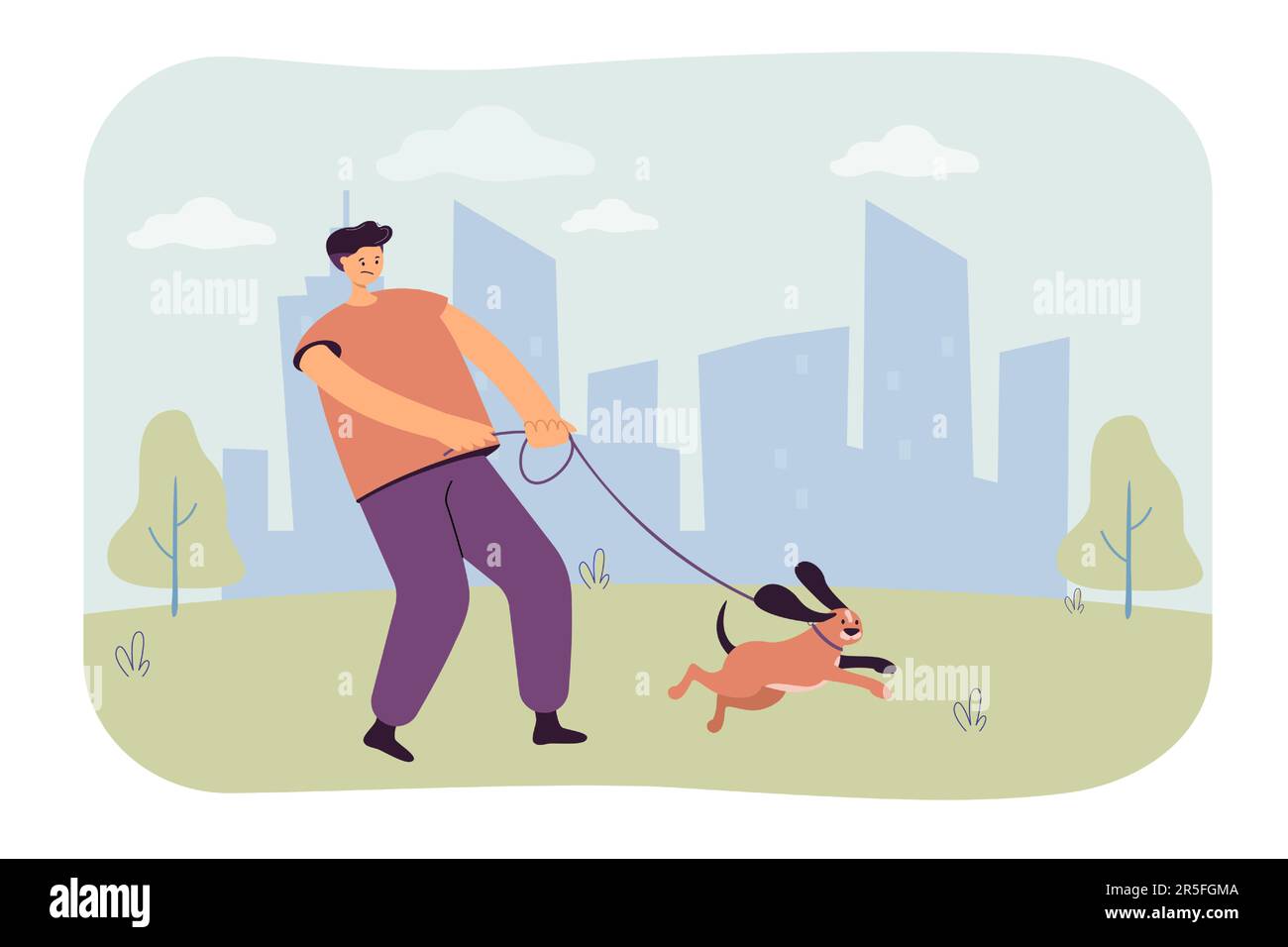 Dog owner cartoon illustration hi-res stock photography and images - Alamy