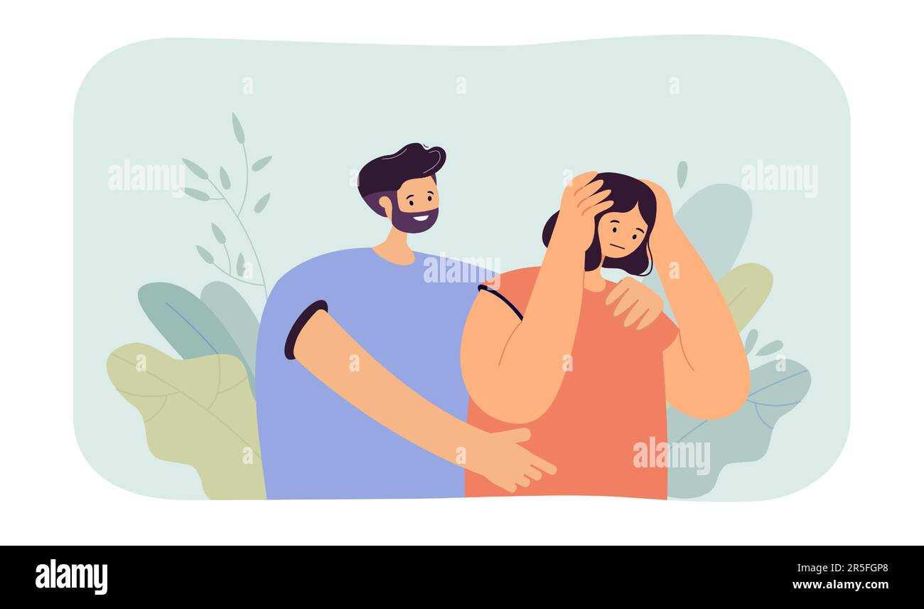 Woman hugging father sad hi-res stock photography and images - Alamy
