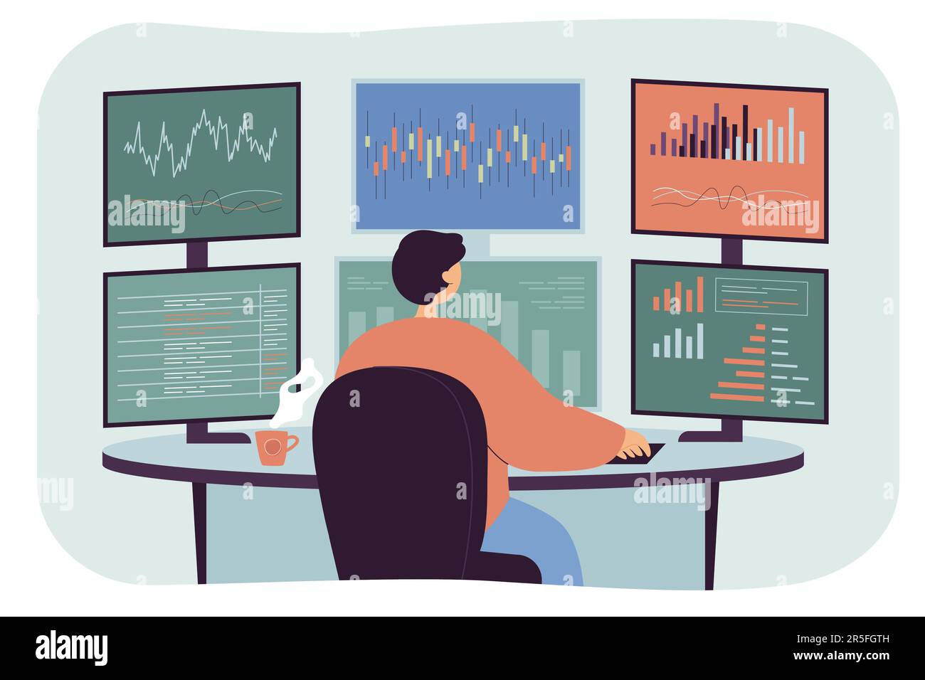 Multiple computers Stock Vector Images - Alamy