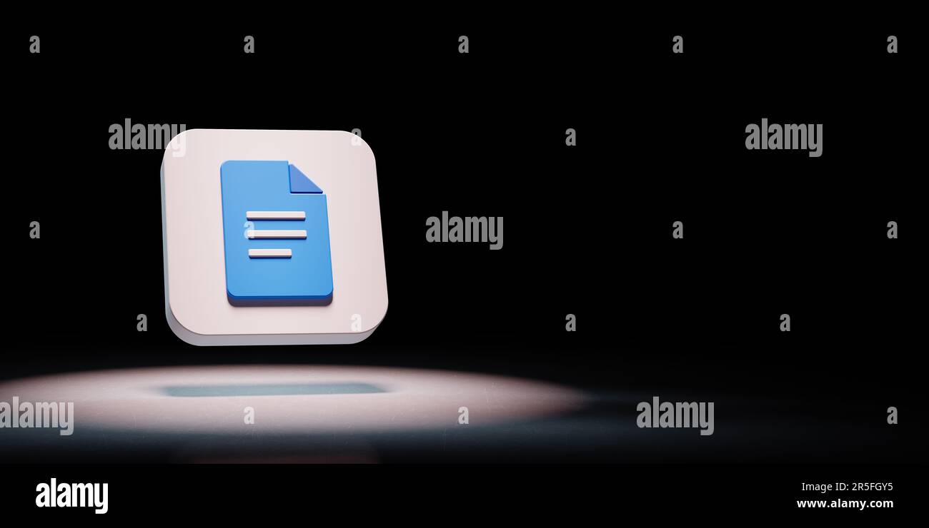 Google Docs App Icon Spotlighted on Black Background Stock Photo - Alamy