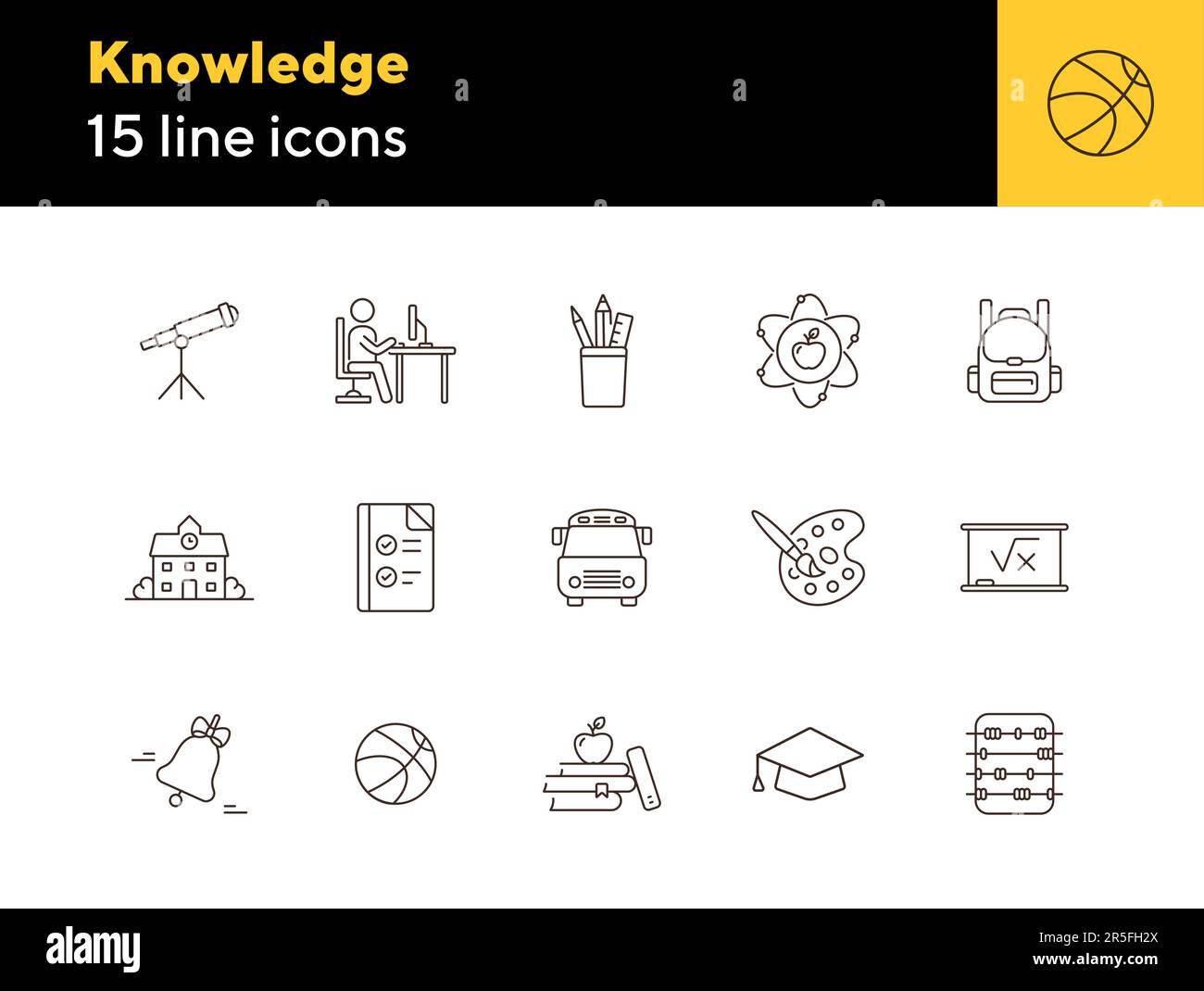 Knowledge line icon set Stock Vector Image & Art - Alamy