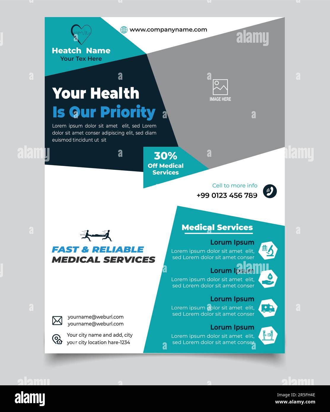 Medical healthcare poster template Stock Vector Images - Alamy