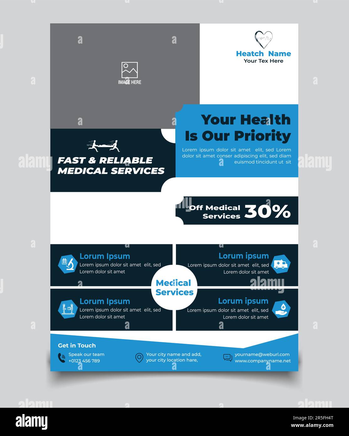 Medical Services Flyer Design Template Stock Vector Image & Art - Alamy