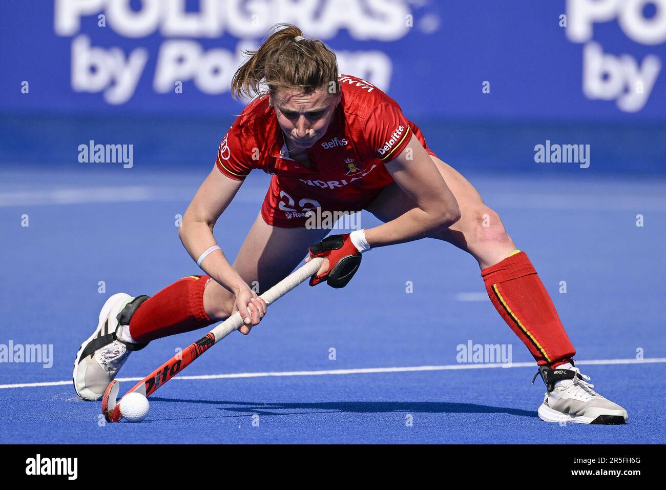 London, UK. 03rd June, 2023. Belgium's Stephanie Vanden Borre scores ...