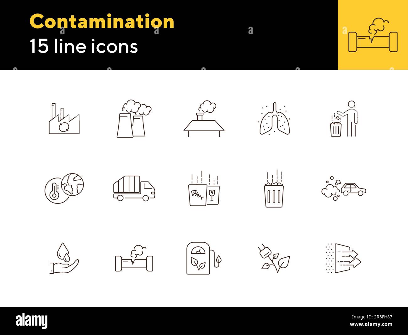 Contamination icons. Set of line icons Stock Vector Image & Art - Alamy