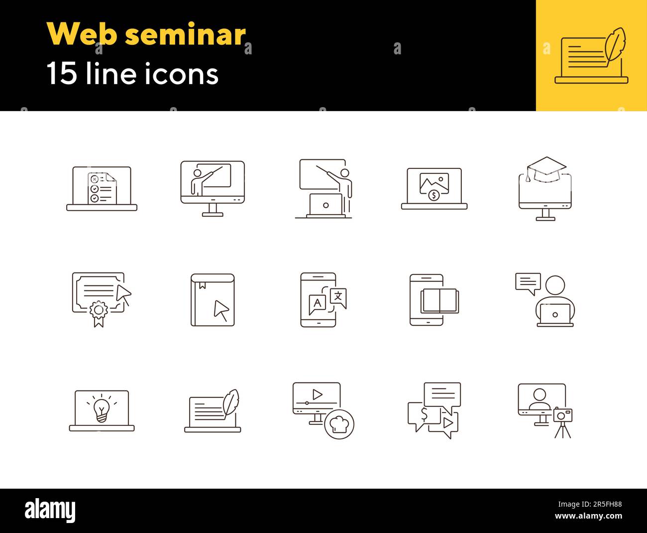 Web seminar icon set Stock Vector Image & Art - Alamy