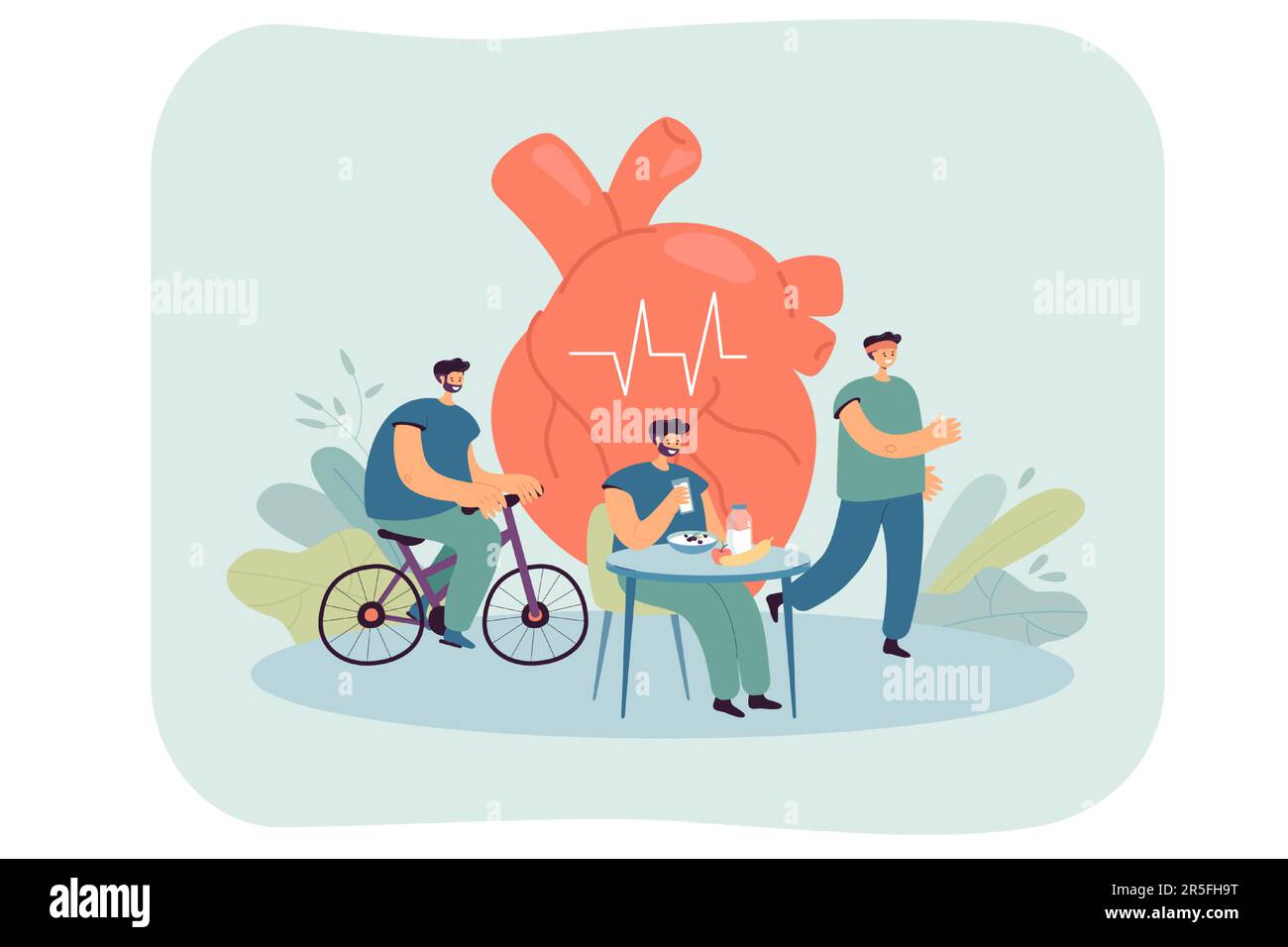 People Following Healthy Lifestyle Vector Illustration Stock Vector