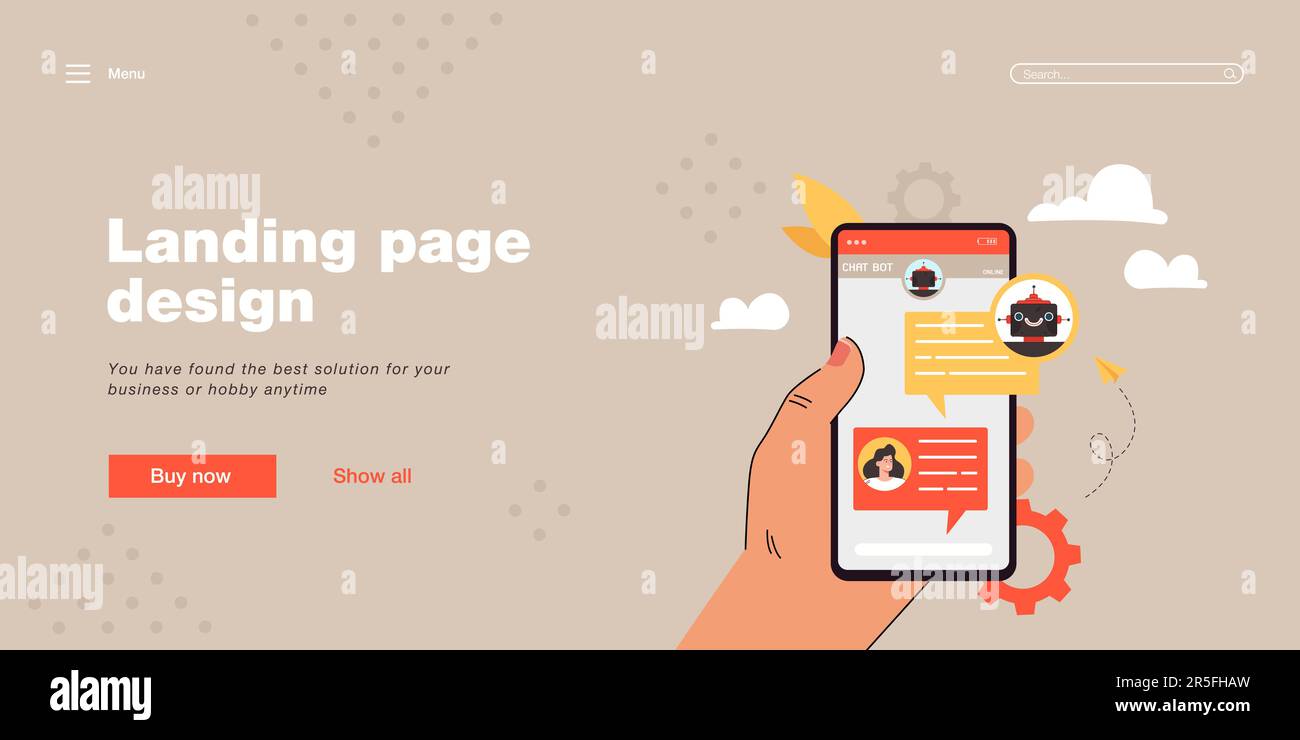 Mobile phone website artificial Stock Vector Images - Alamy