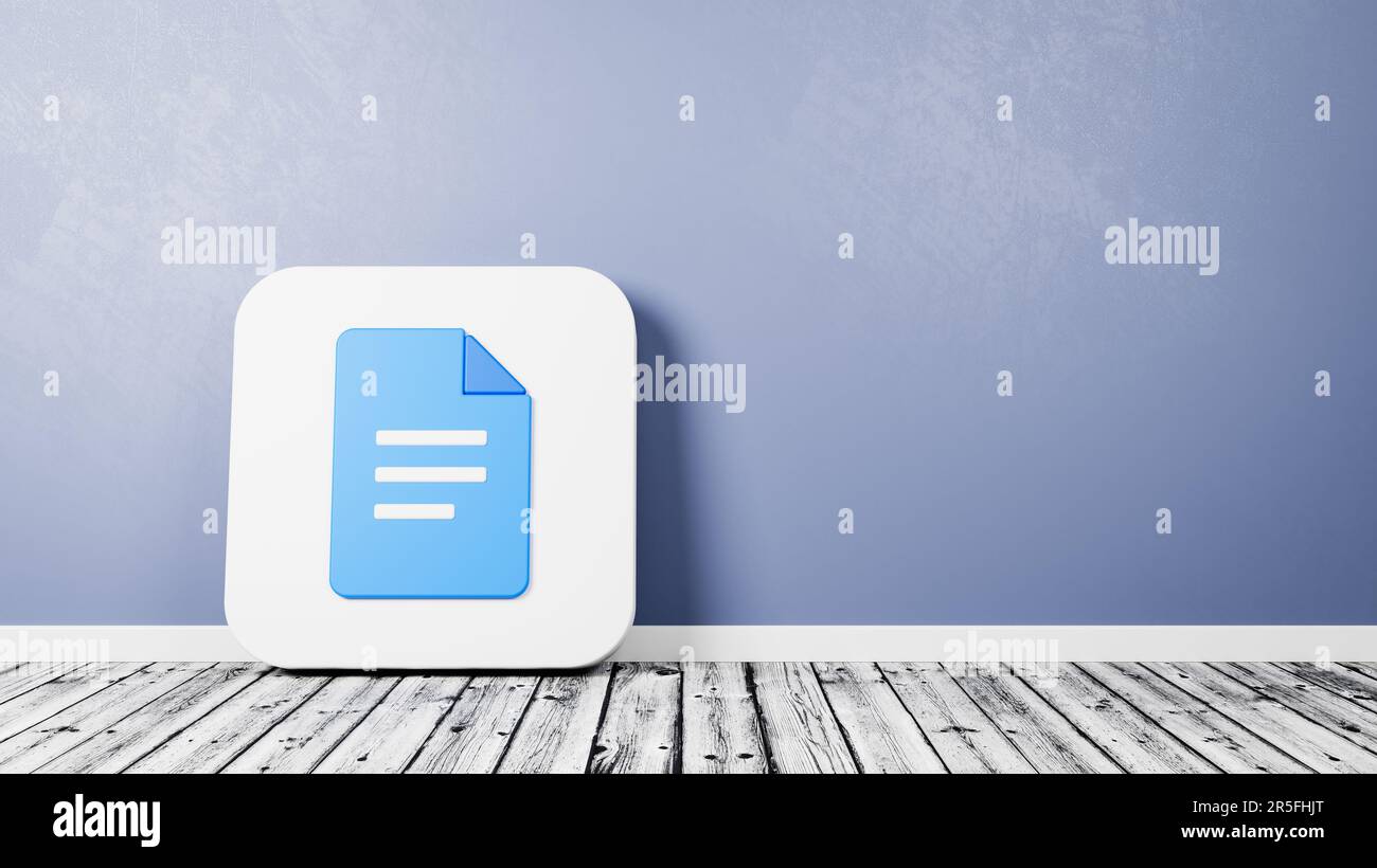 Google Docs App Icon on Wooden Floor Against Wall Stock Photo - Alamy