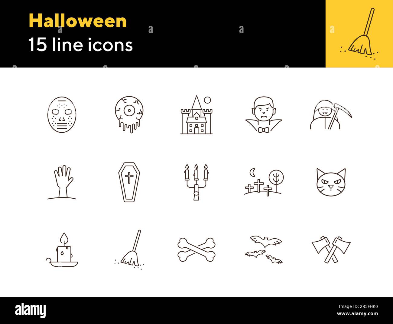 Halloween line icons Stock Vector Image & Art - Alamy
