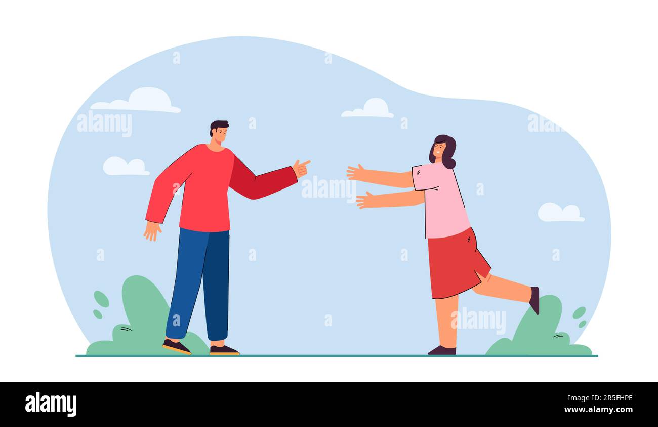 Cartoon woman running Cut Out Stock Images & Pictures - Alamy