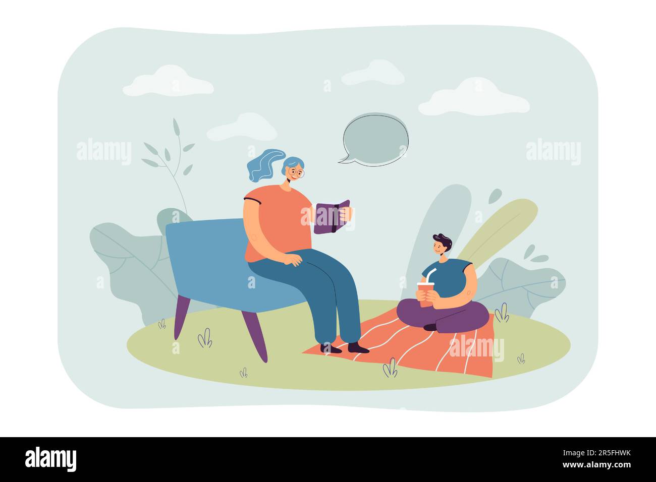 Mother son cartoon people hi-res stock photography and images - Alamy