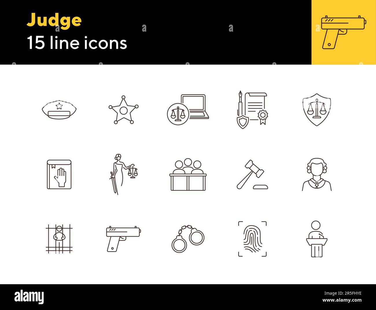 Judge bench and gavel Stock Vector Images - Alamy