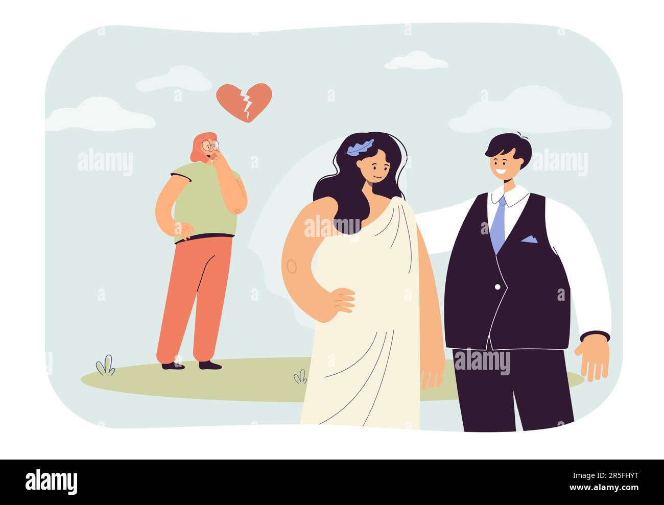 Broken heart of sad woman Stock Vector Image & Art - Alamy