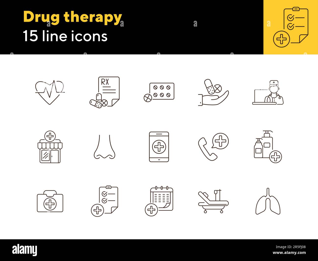 Drug therapy icons Stock Vector Image & Art - Alamy