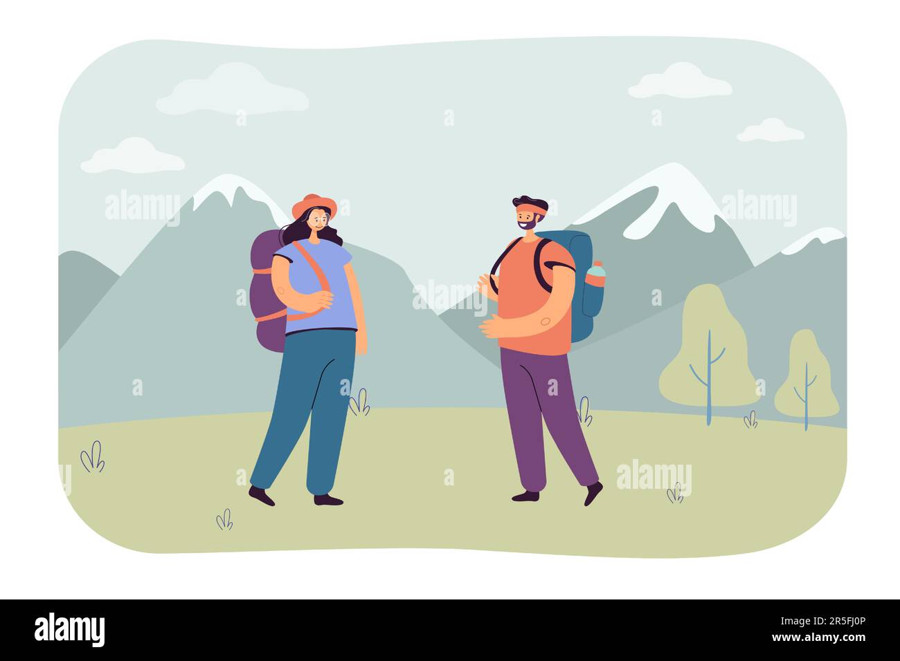 Cartoon man hiking in Cut Out Stock Images & Pictures - Alamy