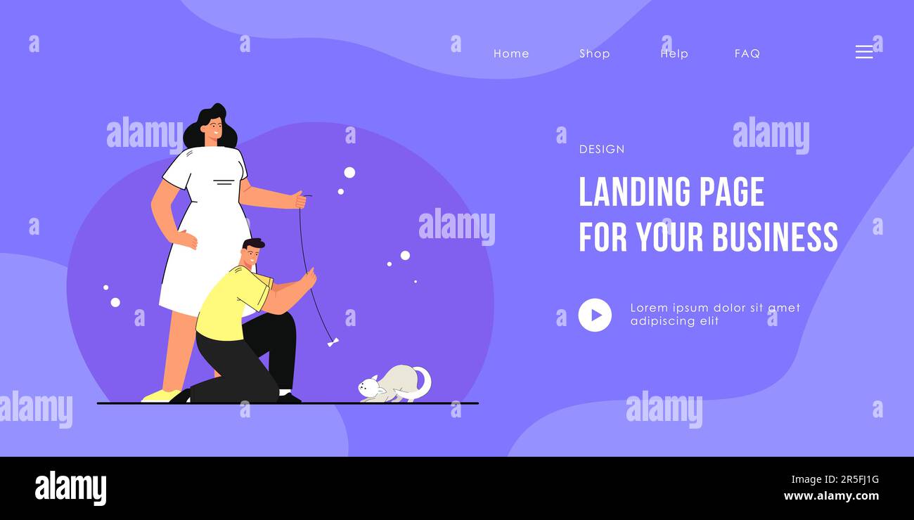 Cute cat woman playing Stock Vector Images - Alamy