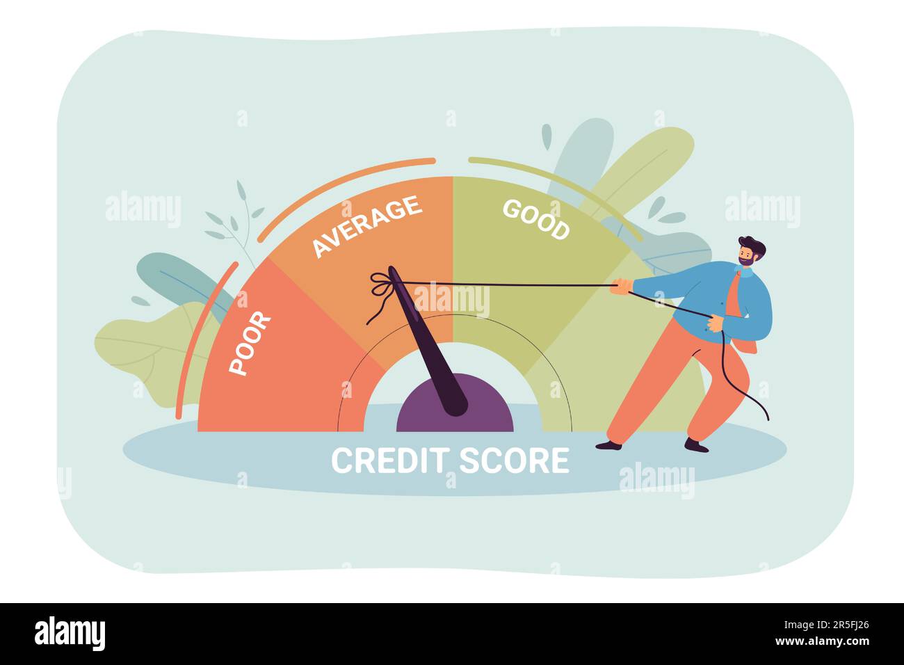 Businessman pulling speedometer from poor to good performance Stock ...