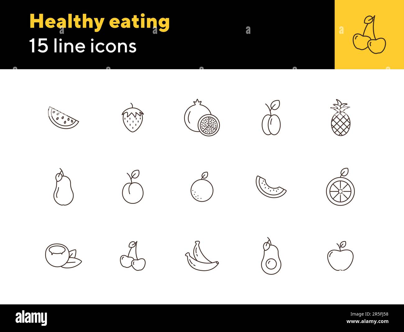 Healthy eating icons Stock Vector Image & Art - Alamy