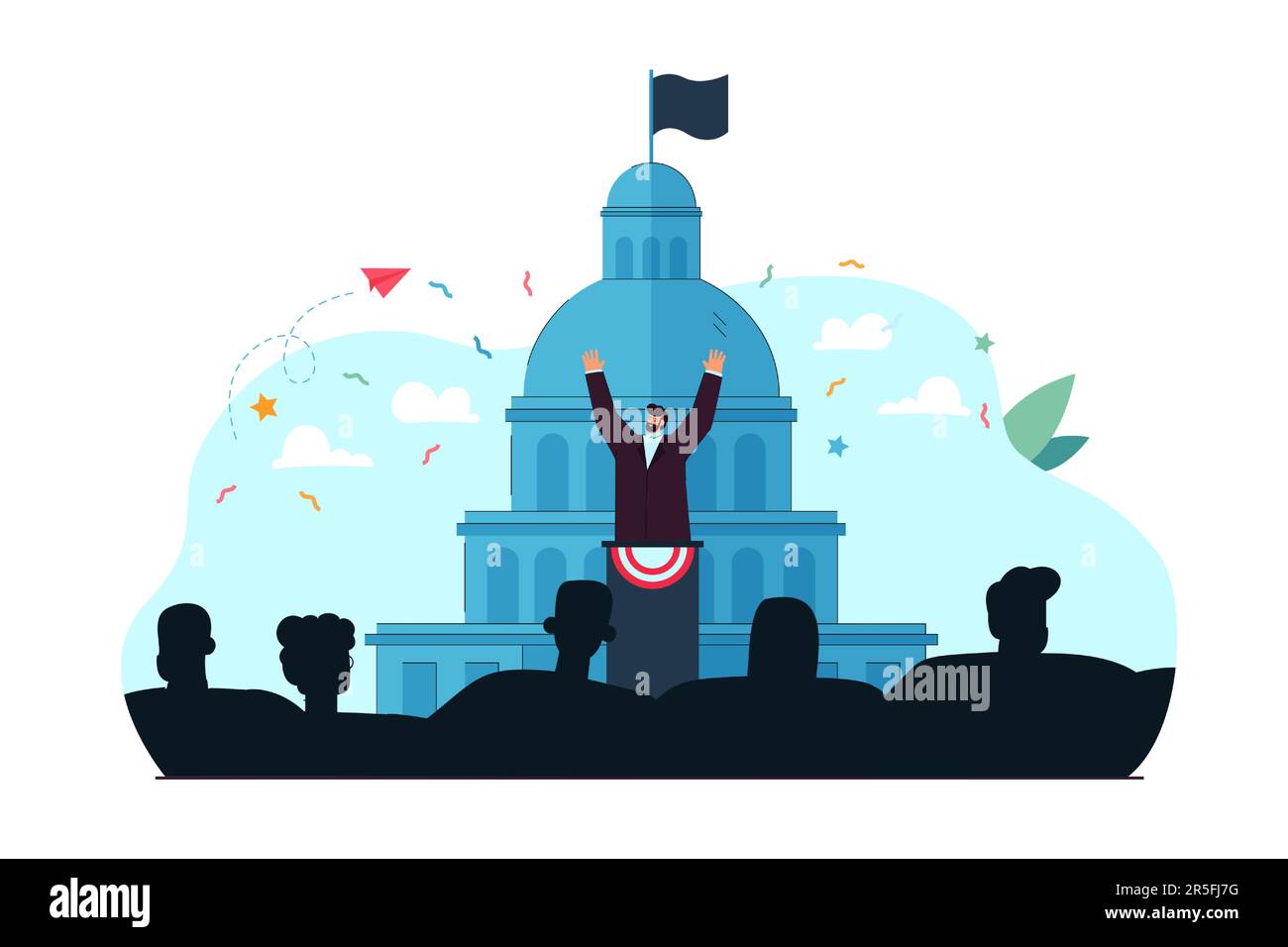 Public speaking politician flat vector illustration Stock Vector Image ...